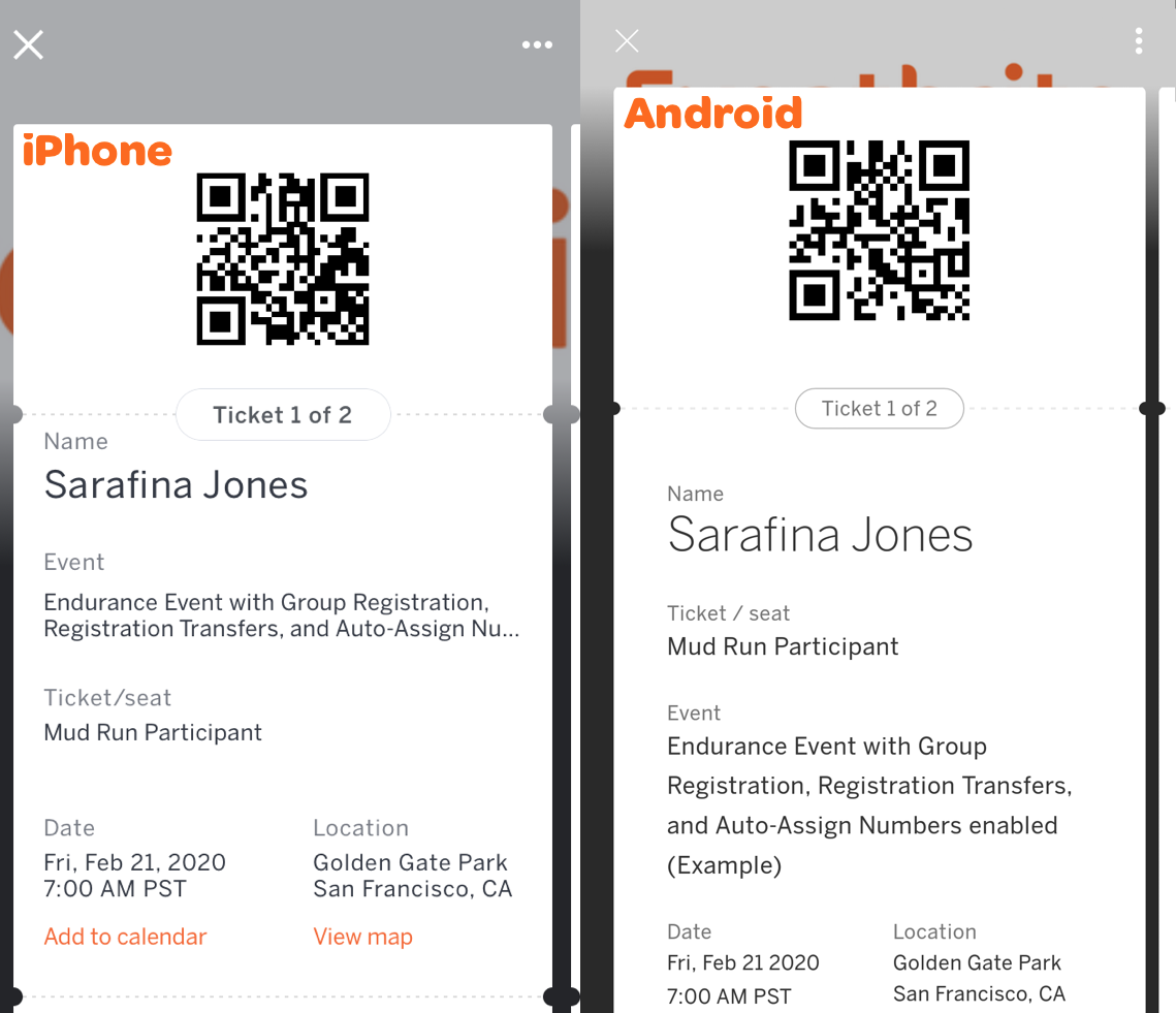 Eventbrite App Tickets Have A Unique Data Recognition QR like Code
