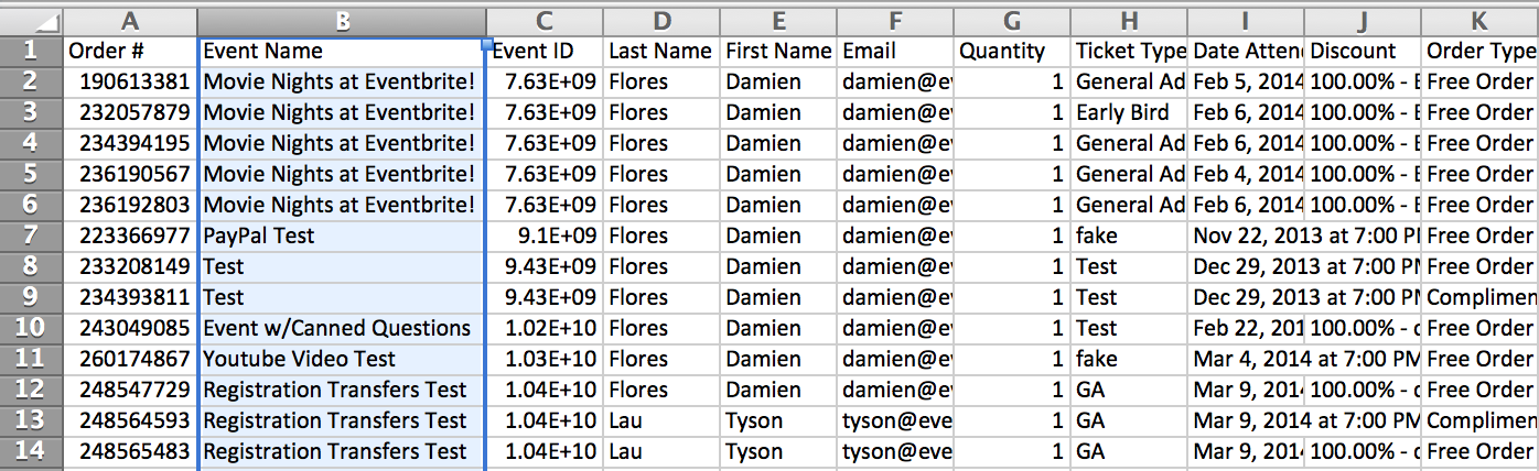 How to combine report data for multiple events | Eventbrite Help Center